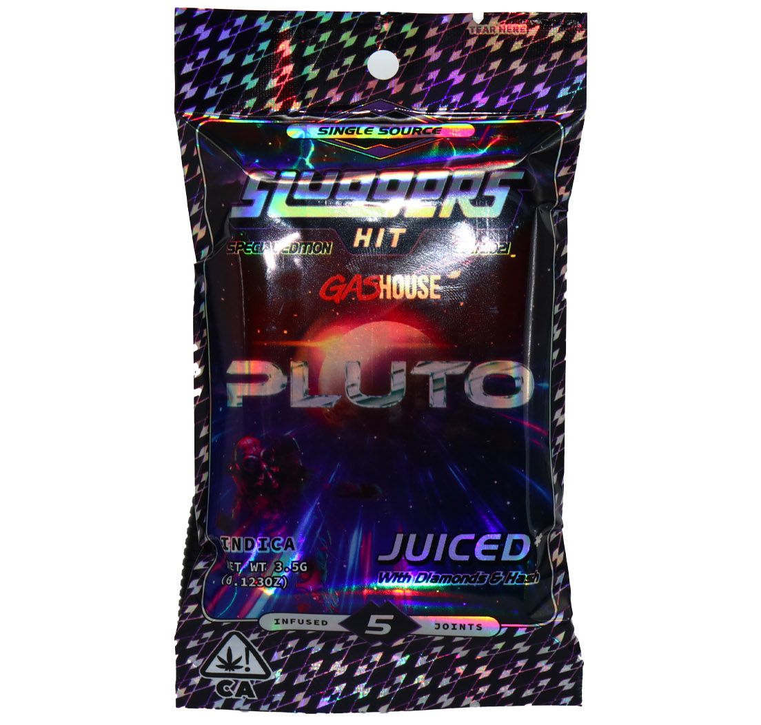 Sluggers X Gas House – Pluto Infused Prerolls 5pk – 3.5g – BUGBLAST